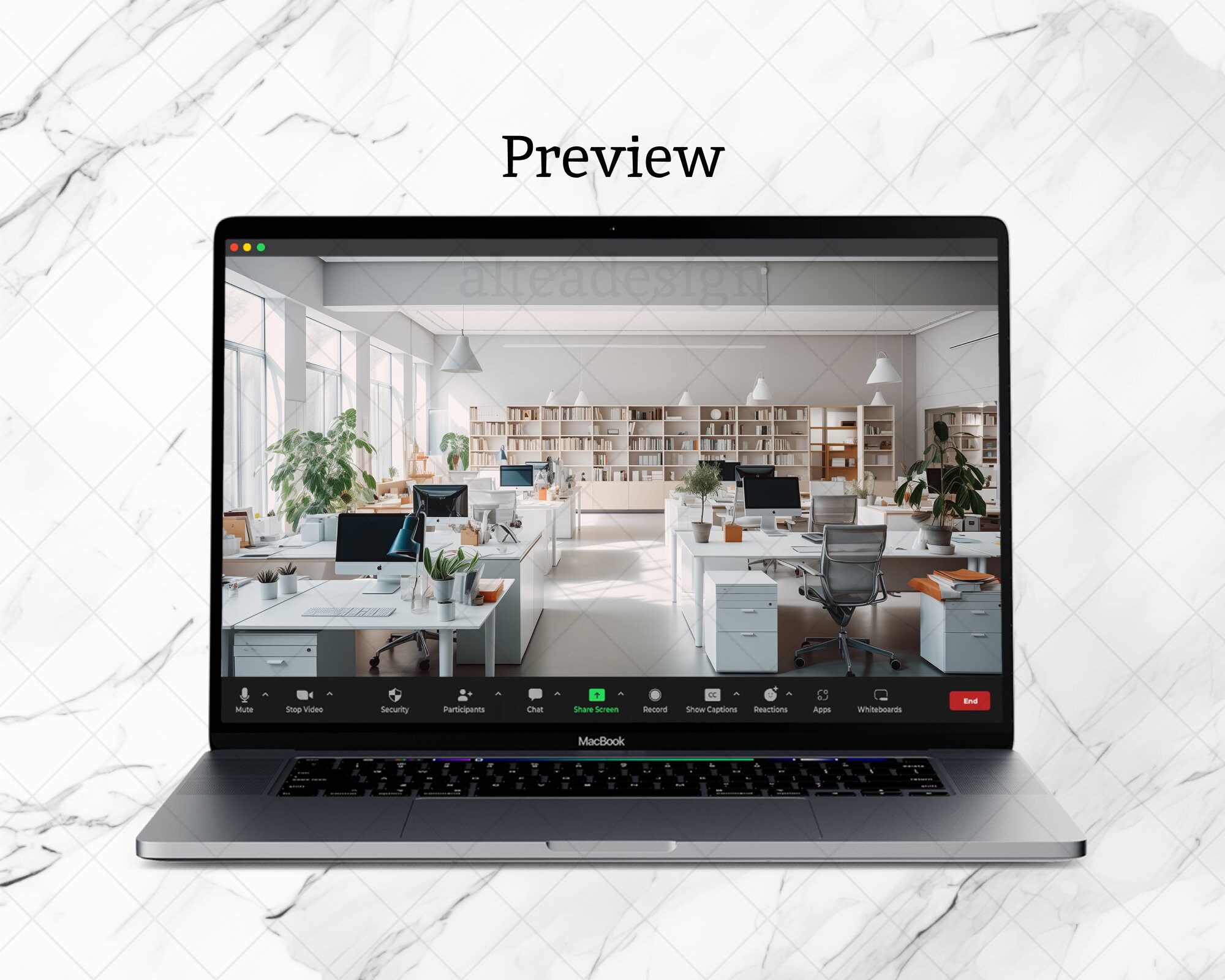 Office Interior Zoom Background Virtual Meeting Background, Home Office ...