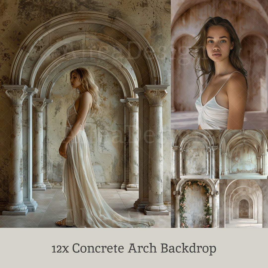 12x Concrete Arch Digital Backdrops | Classic Arch Backgrounds ...