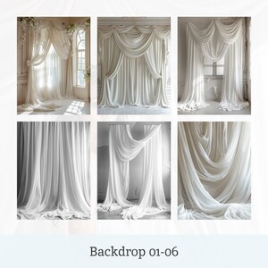12x White Curtain Digital Backdrops | Drape Backgrounds | Maternity ...