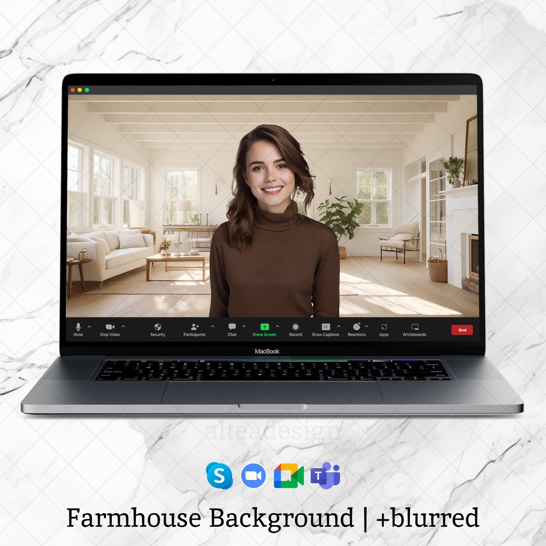 Farmhouse Zoom Background Virtual Meeting Background, Home Office ...