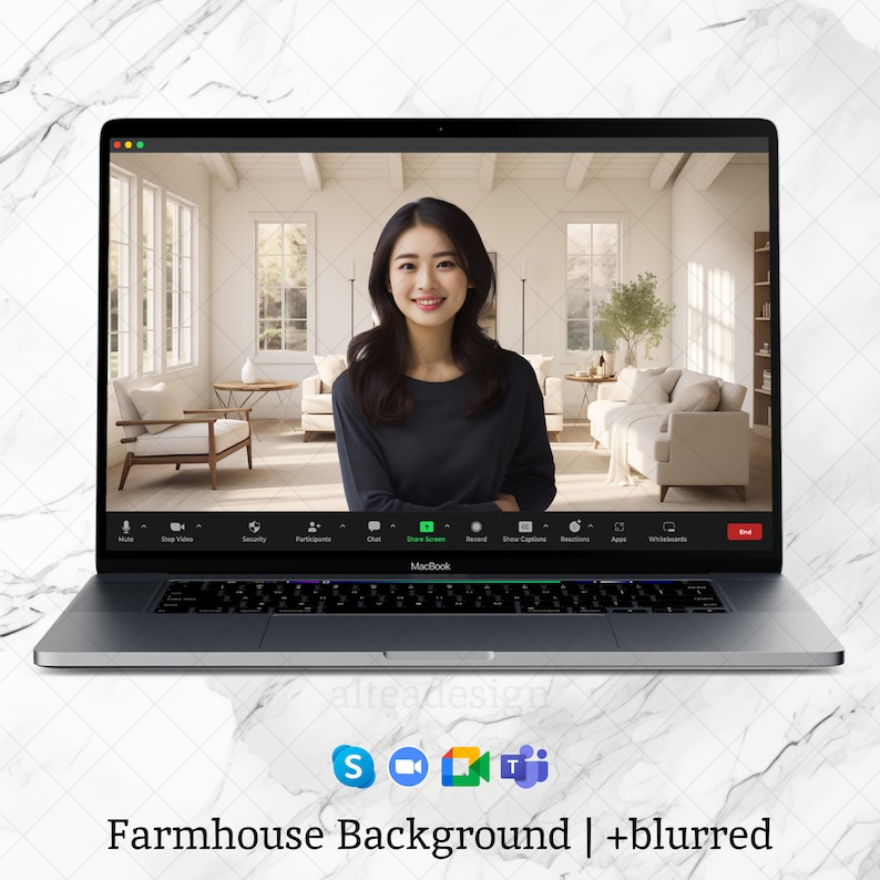 Farmhouse Zoom Background Virtual Meeting Background Home - Etsy