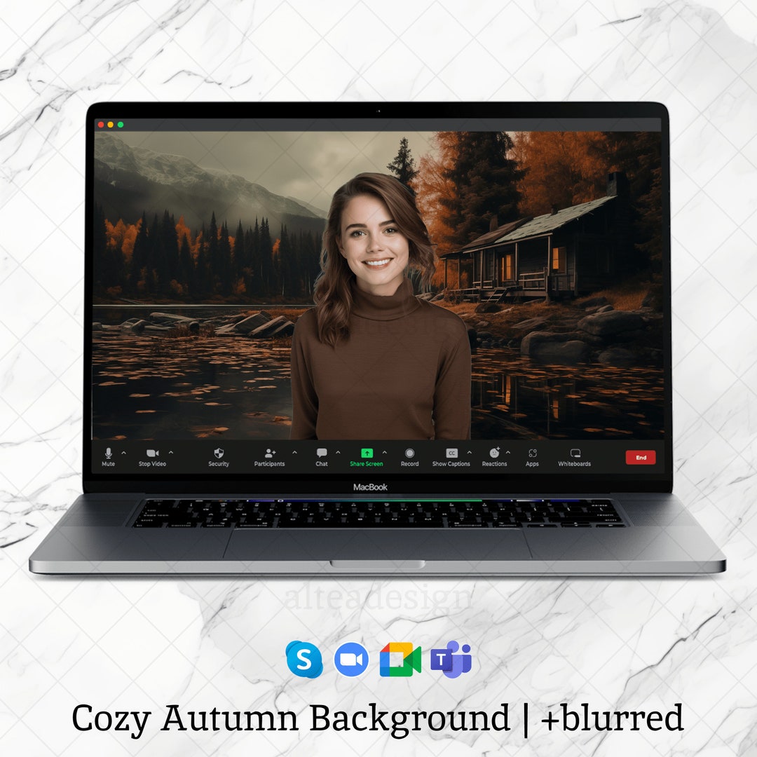 Autumn Zoom Background Virtual Meeting Background, Home Office ...