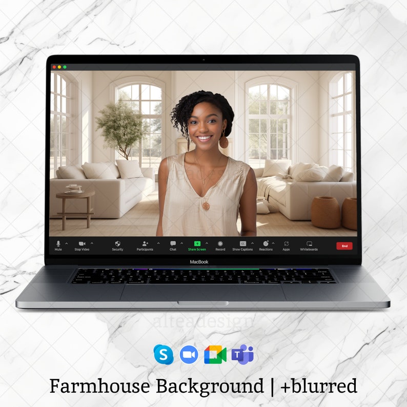 Farmhouse Zoom Background Virtual Meeting Background Home - Etsy