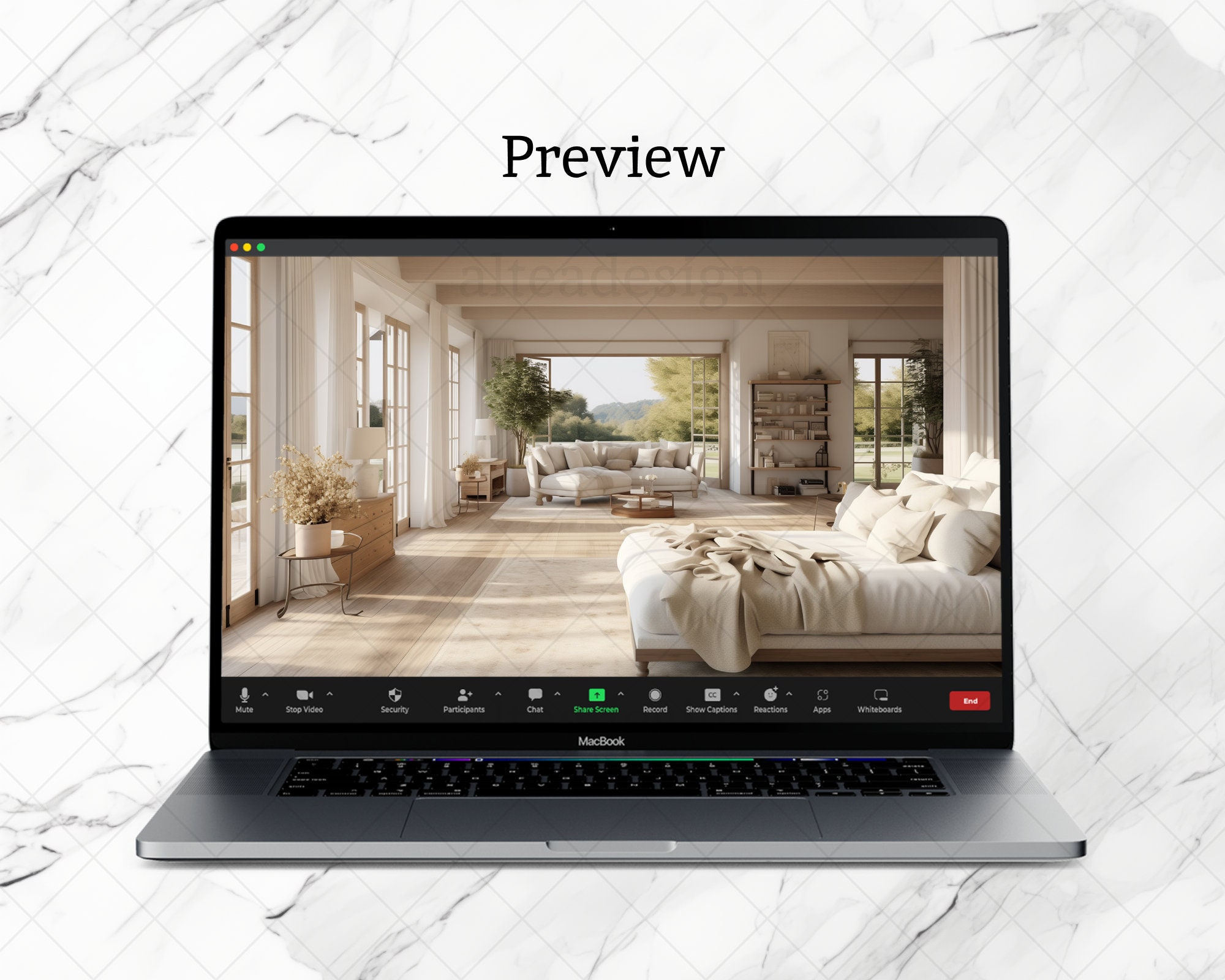 Farmhouse Zoom Background Virtual Meeting Background, Home Office ...