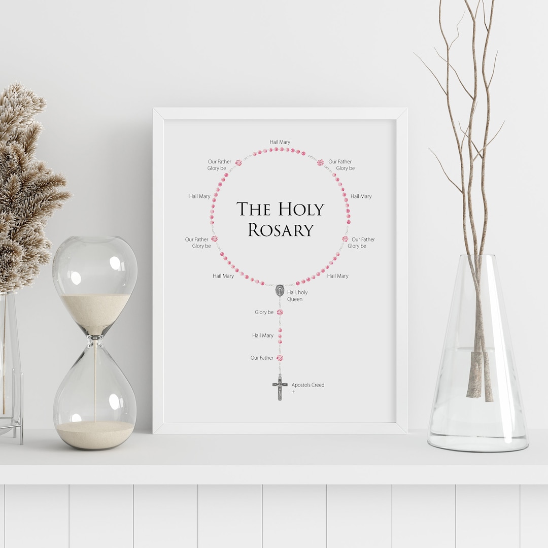 Set of Six Watercolour the Holy Rosary A4 Pritable Illustrations With ...