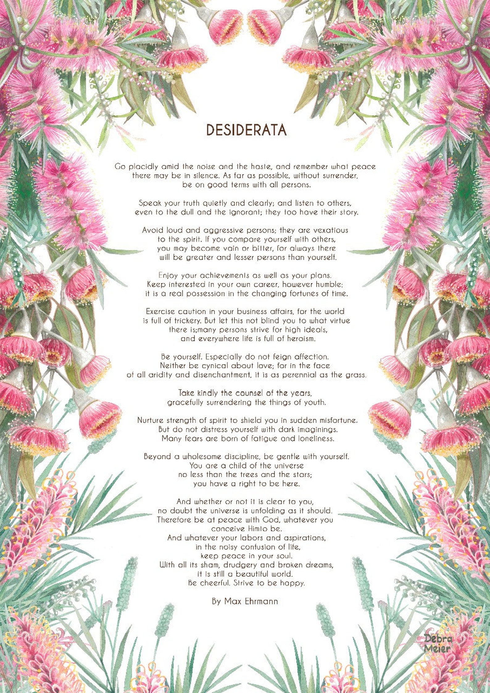 Desiderata Print Inspirational Poem Desiderata Poem | Etsy