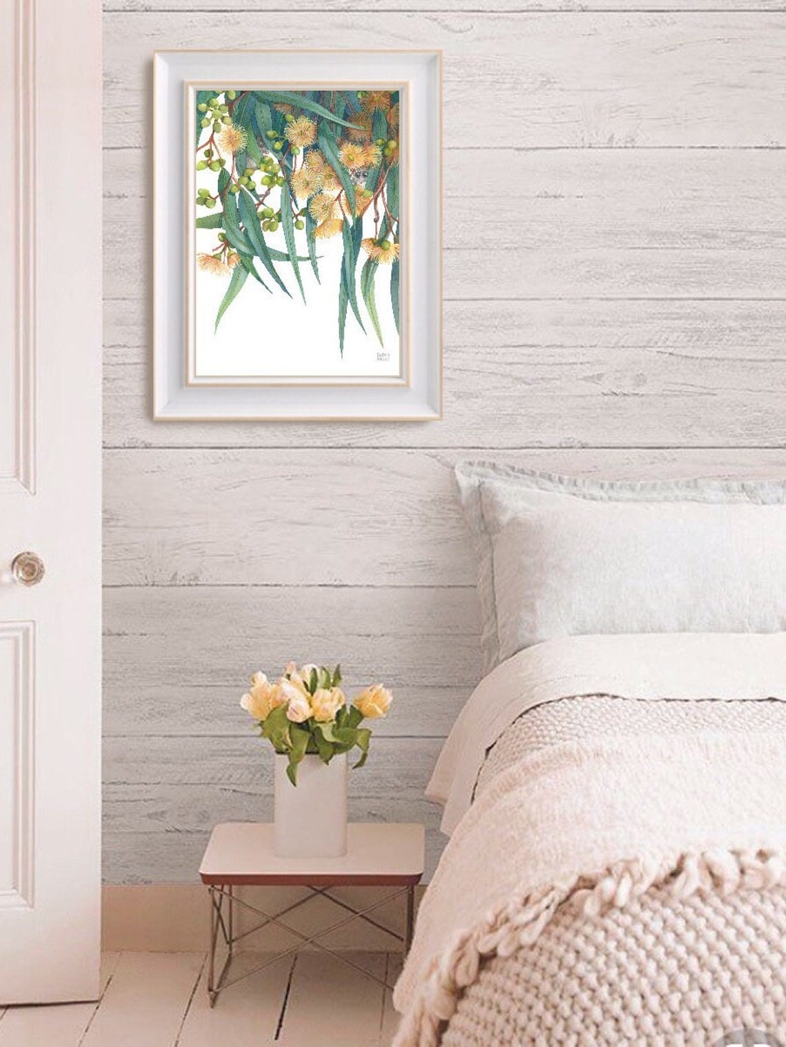 Gumblossoms Peachy Print, Australian Native Print, Gumblossom Print ...
