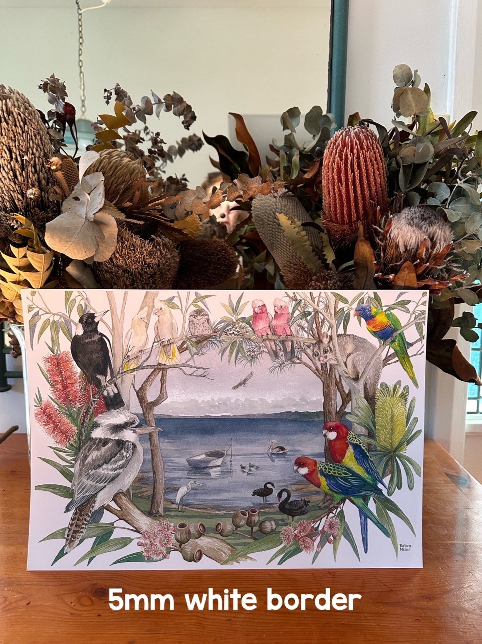 Tuggerah Lakes Scene by Debra Meier Art, Australian Natives Print ...