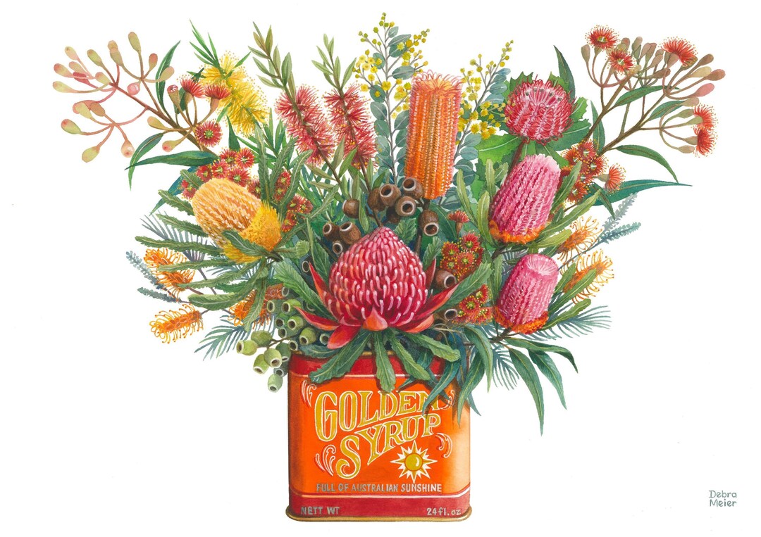 Red and Orange Natives in Vintage Tin Print by Debra Meier Art ...