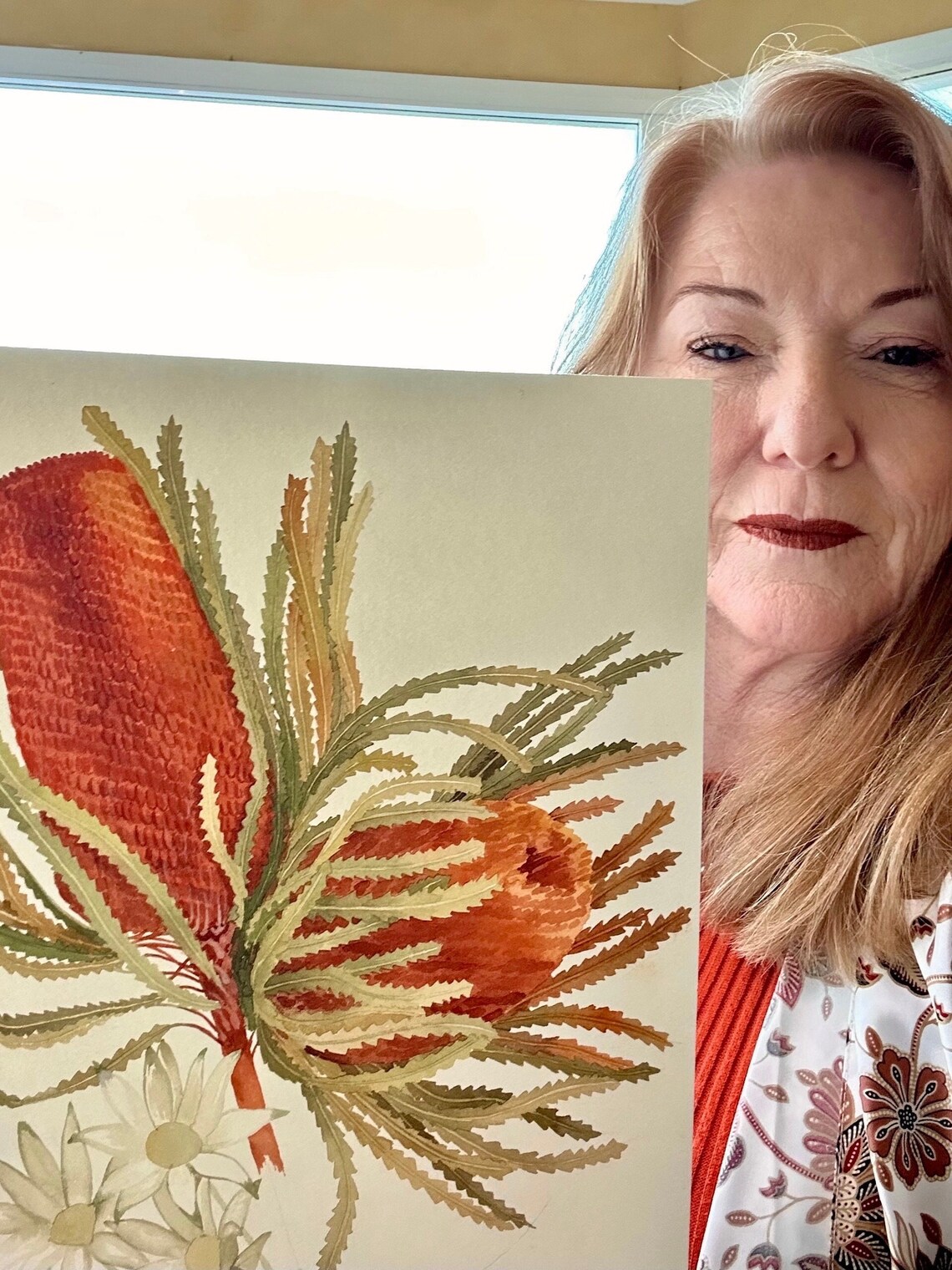 Banksia and Flannel Flower Print by Debra Meier Art, Australian Native ...