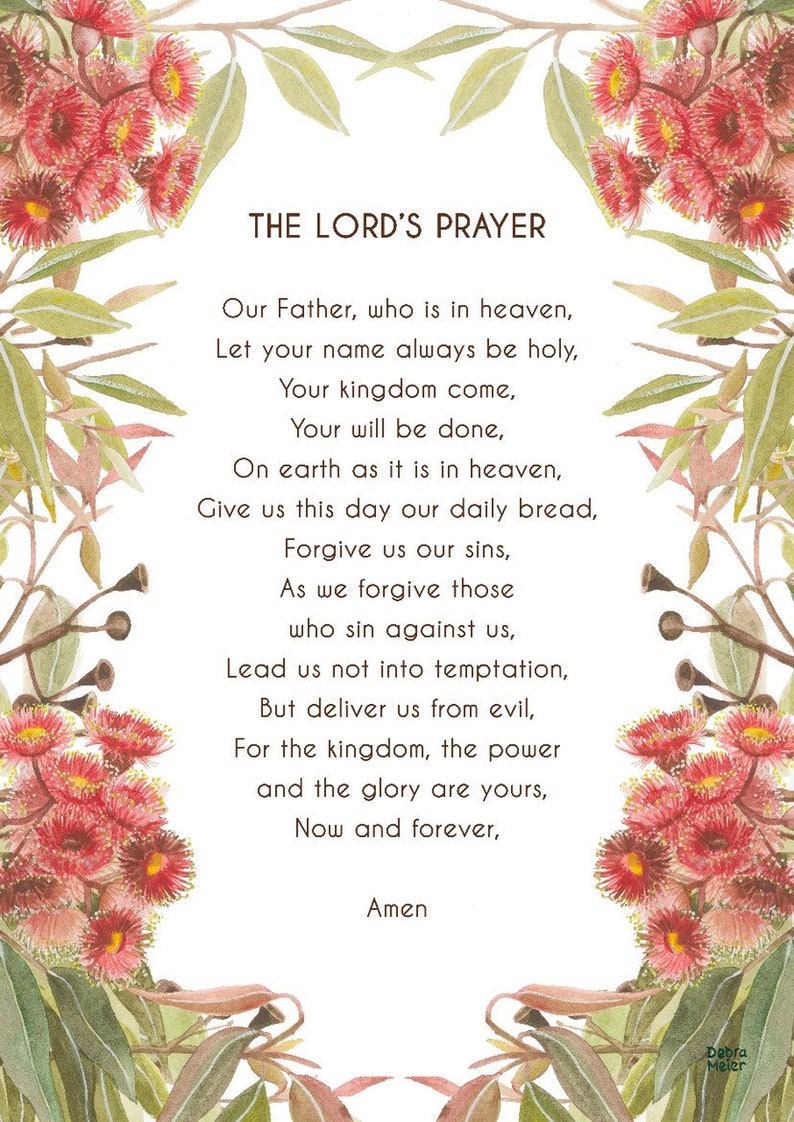 The Lords Prayer Our Father Prayer Inspirational Verse | Etsy