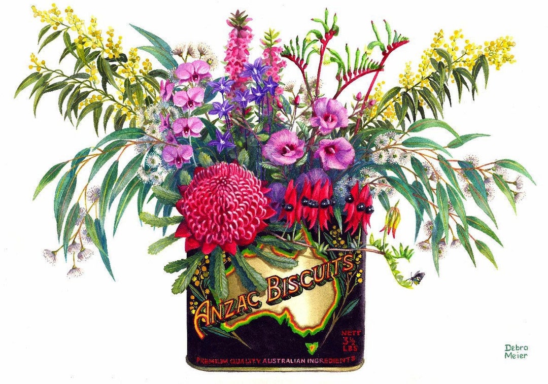 State Floral Emblems in Vintage Tin by Debra Meier Art, Australian ...