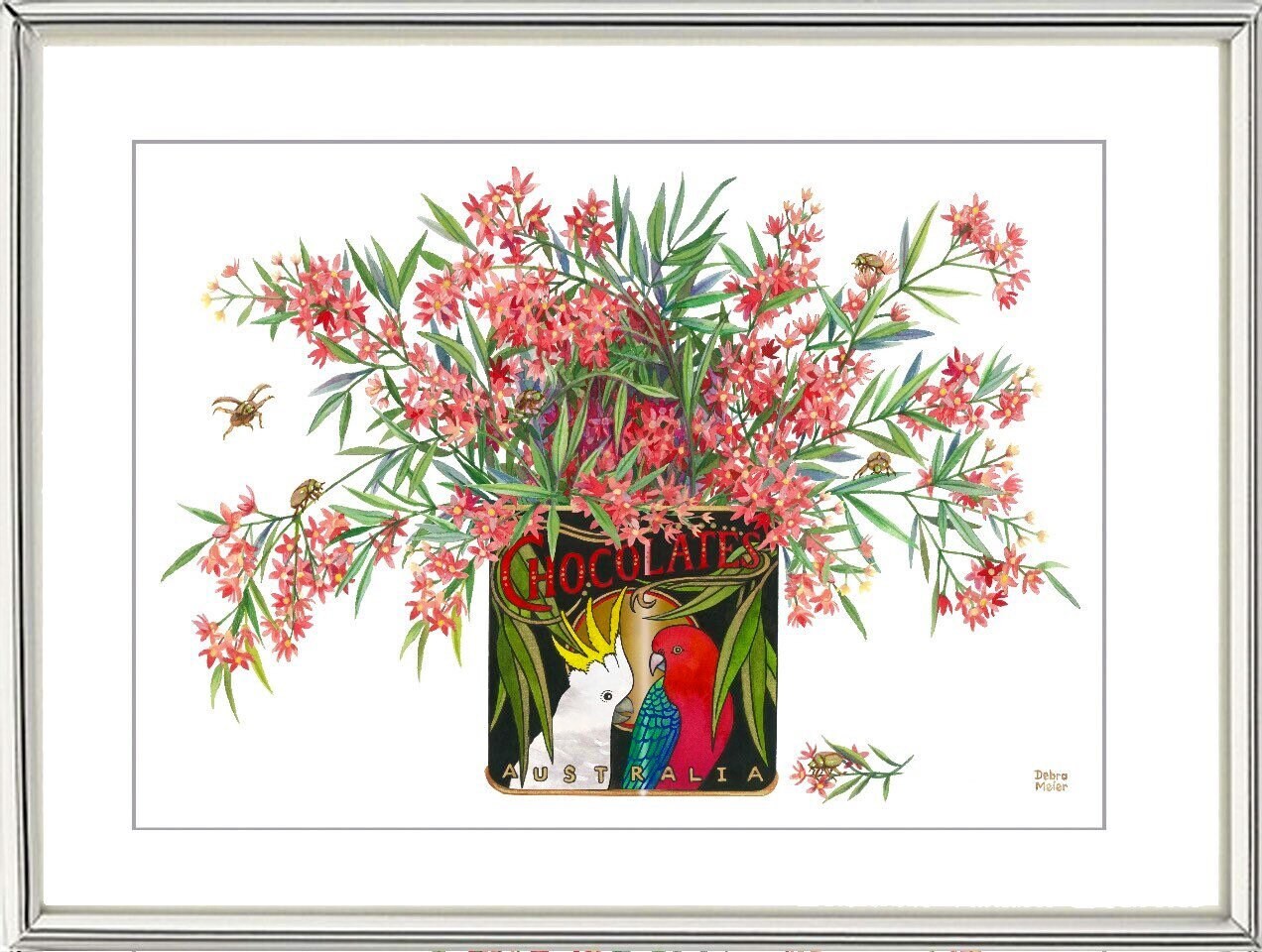 Christmas Bush in Vintage Tin by Debra Meier Art, Landscape Orientation ...