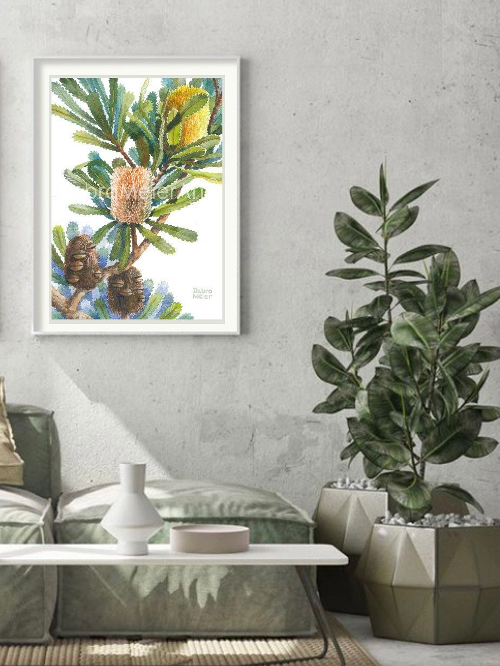 Banksia Old Man Cones Print by Debra Meier Art, Australian Native ...