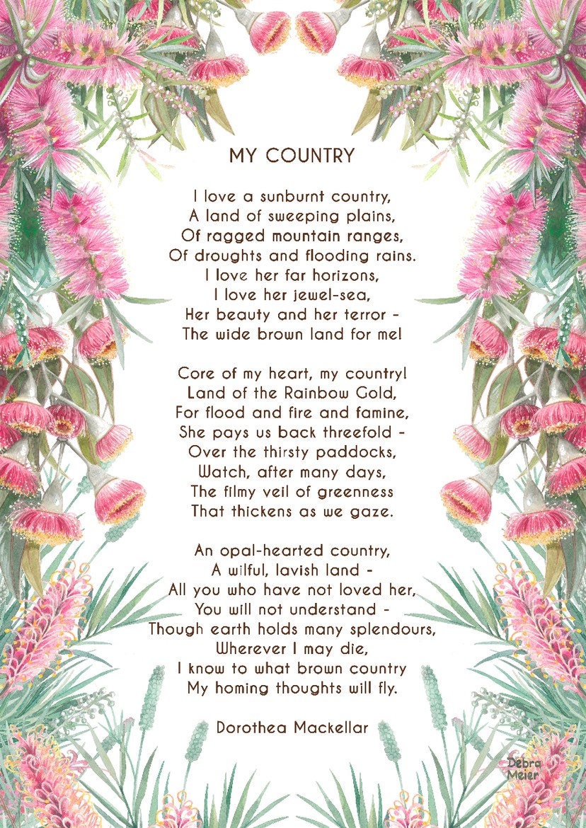 A Sunburnt Country Poem Inspirational Poem My Country Poem | Etsy Australia