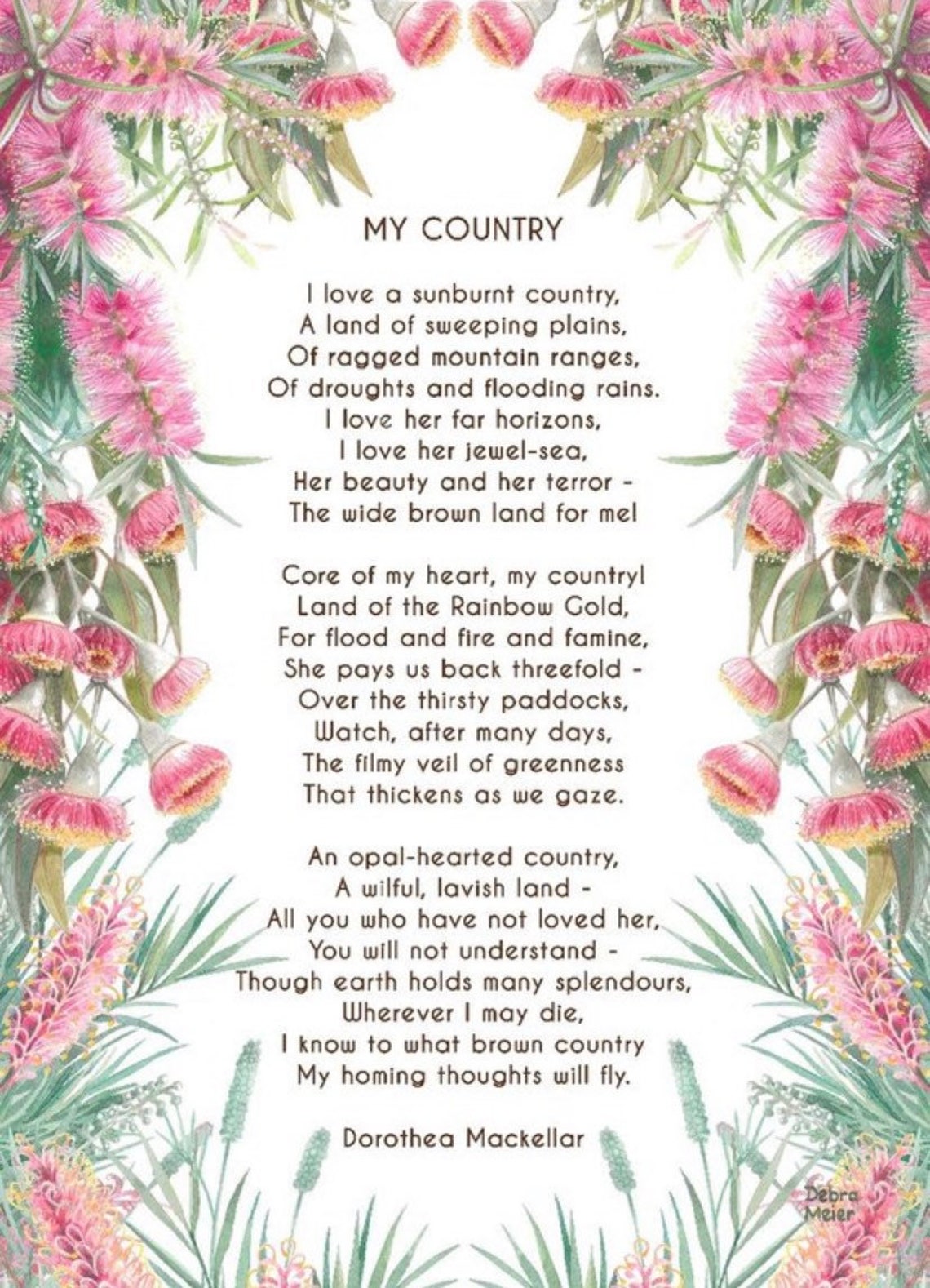 A Sunburnt Country Poem Inspirational Poem My Country Poem | Etsy Australia