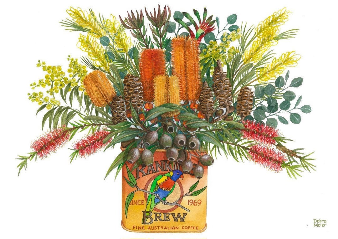 Orange and Gold Natives in Vintage Tin by Debra Meier Art, Landscape ...