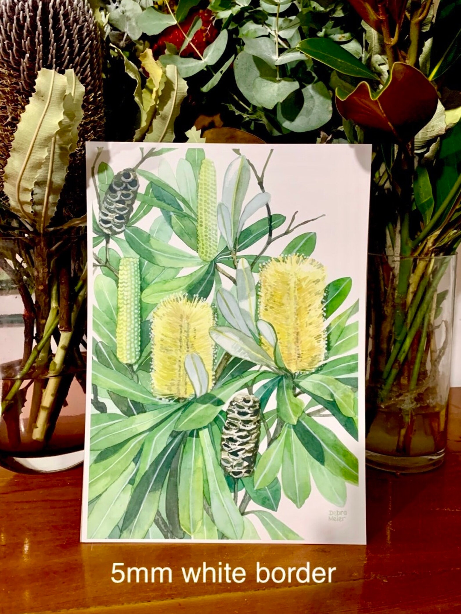 Banksia Coastal Print by Debra Meier Art, Australian Native Flower Art ...