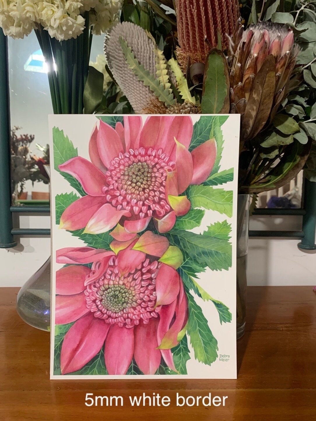 Waratahs Two Pink Print by Debra Meier Art,australian Native Art Print ...