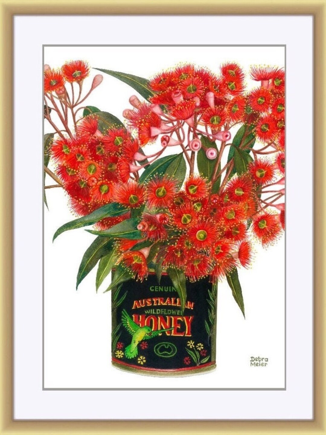 Red Gumblossoms Bunch in Vintage Tin by Debra Meier Art, Portrait ...