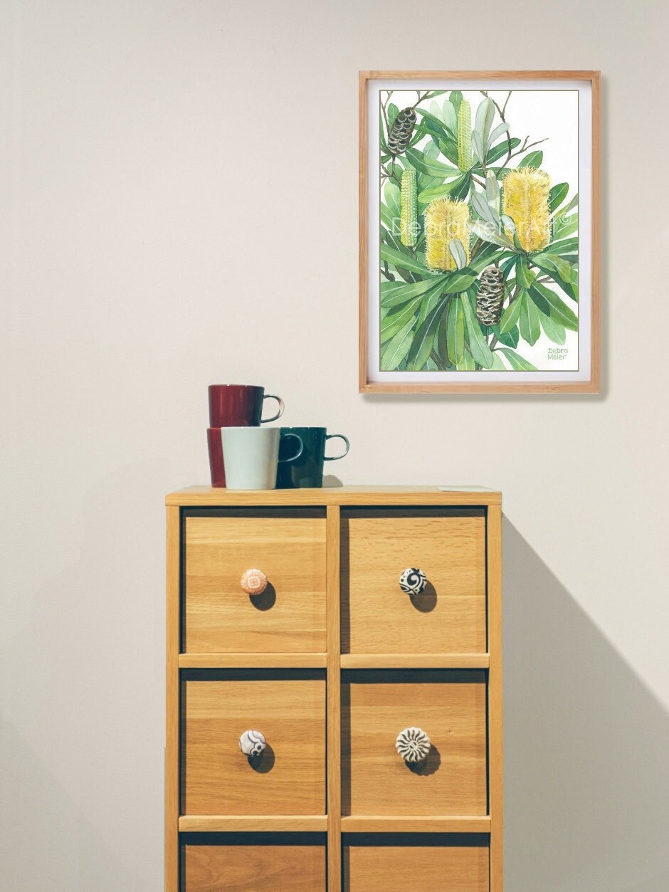 Banksia Coastal Print by Debra Meier Art, Australian Native Flower Art ...