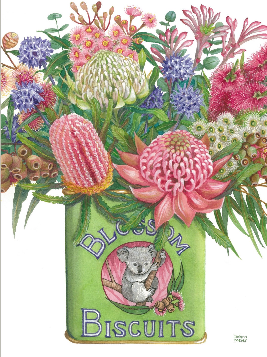 Pink Natives in Vintage Tin by Debra Meier Art, Portrait Orientation ...