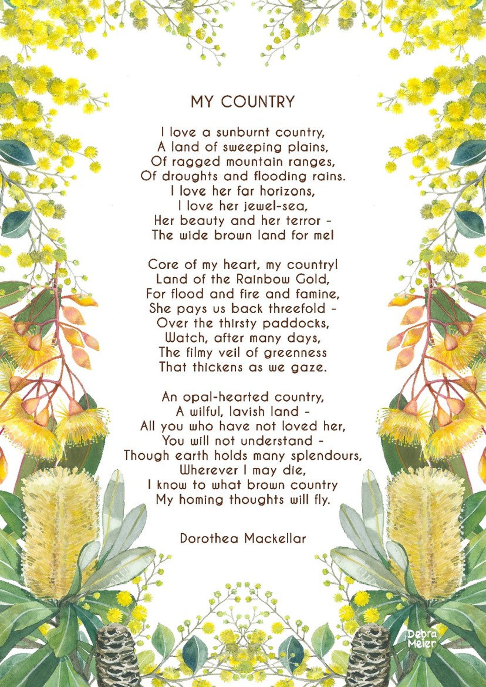 A Sunburnt Country Poem Inspirational Poem My Country Poem | Etsy