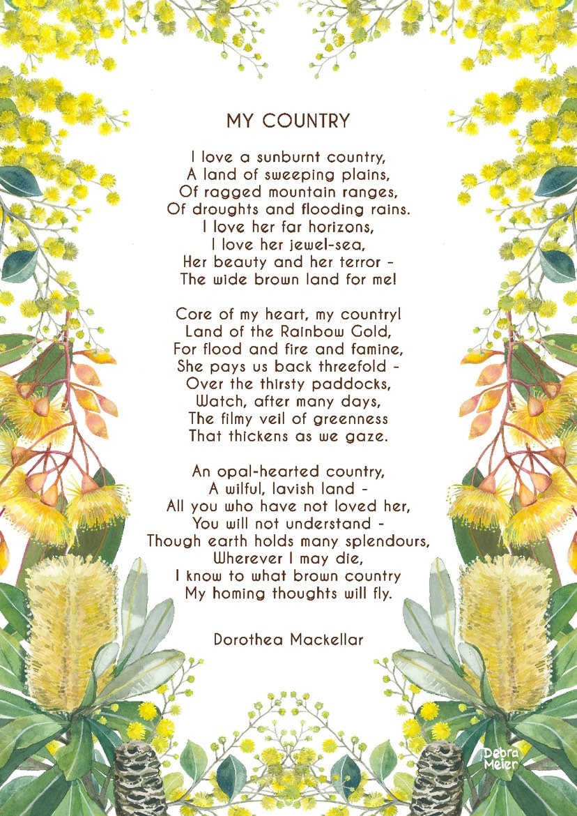 A Sunburnt Country Poem Inspirational Poem My Country Poem | Etsy Australia