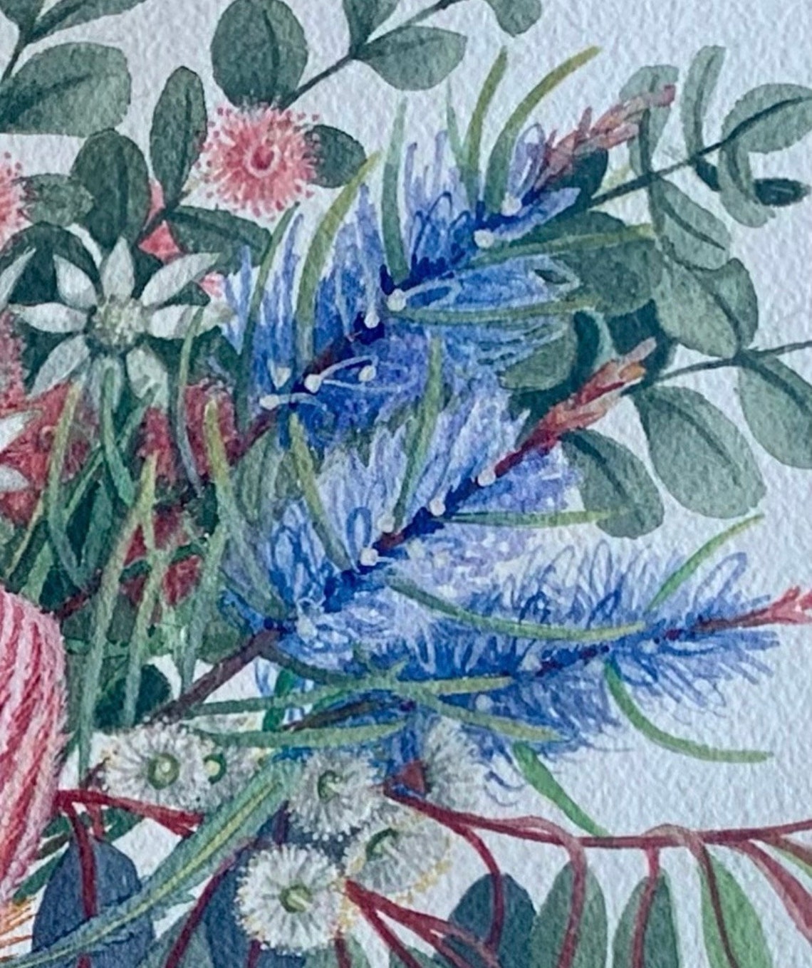 Blue Natives in Vintage Tin by Debra Meier Art, Landscape Orientation ...