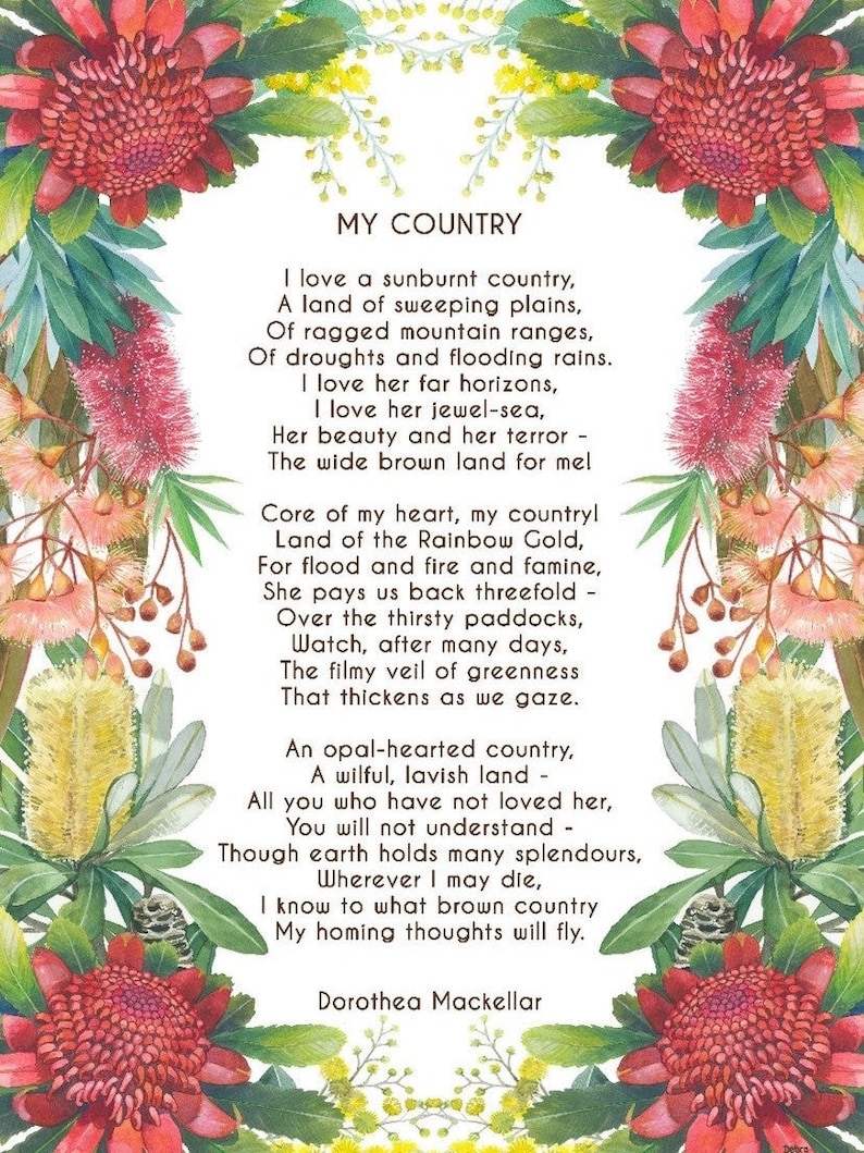 My Country Poem , Inspirational Poem,a Sunburnt Country Poem ...