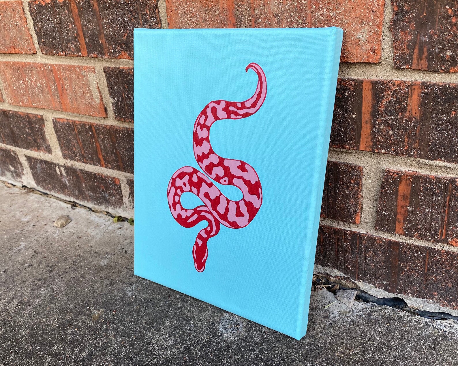 Colorful Snake Canvas Painting - Etsy