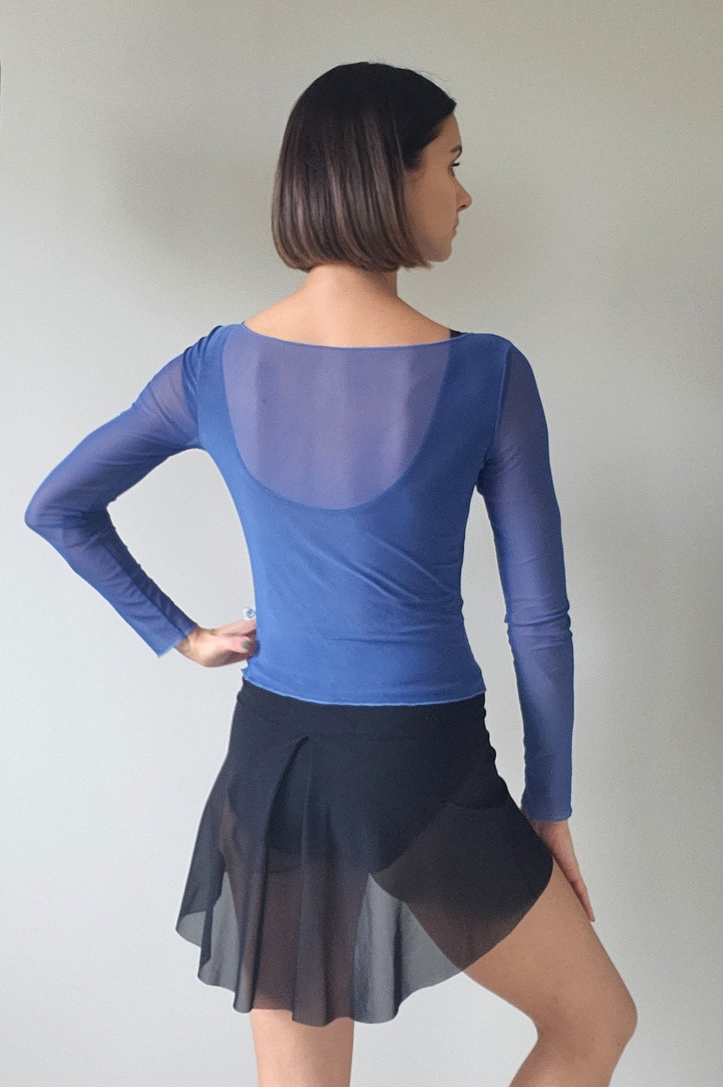Ballet Top Mesh Top Long Sleeve Mesh Top Women's Mesh Crop Top Long ...