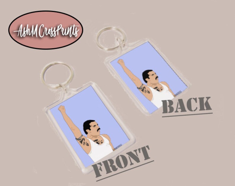 Freddie Mercury Live Aid Key Chain Keyring Bohemian Rhapsody Etsy Uk