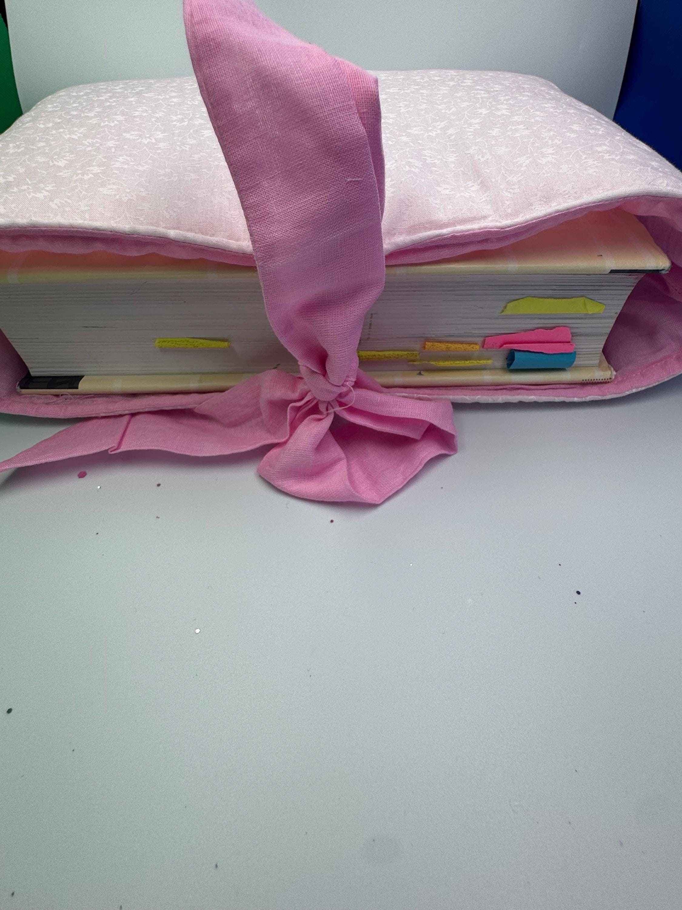 Pink Quilted Bible Cover With Bow: Handmade Cotton and Satin Sleeve - Etsy