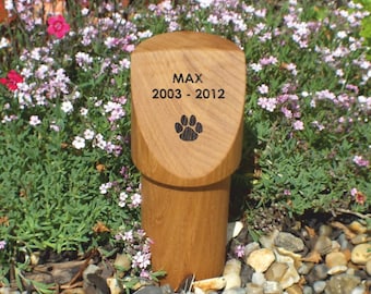 Wooden Memorial Post & Plaque With Engraved Slate Front, for Pets, Tree ...