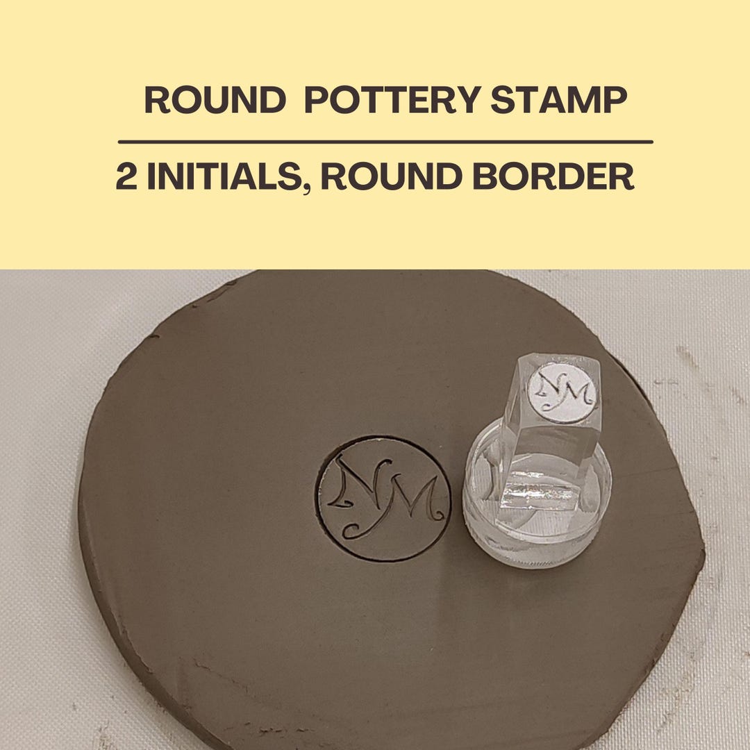 Round Stamp For 2 Initials Makers Stamp Ready Made Template Design
