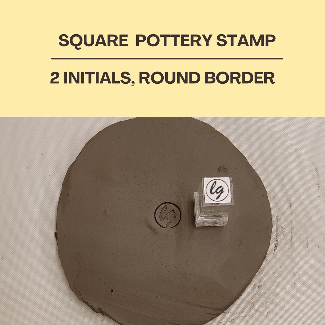 Square Stamp for 2 Initials, Makers Stamp, Ready Made Template Design ...