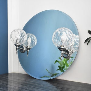 Mid Century Round Wall Mirror by FLABEG, Germany / Illuminated Wall ...