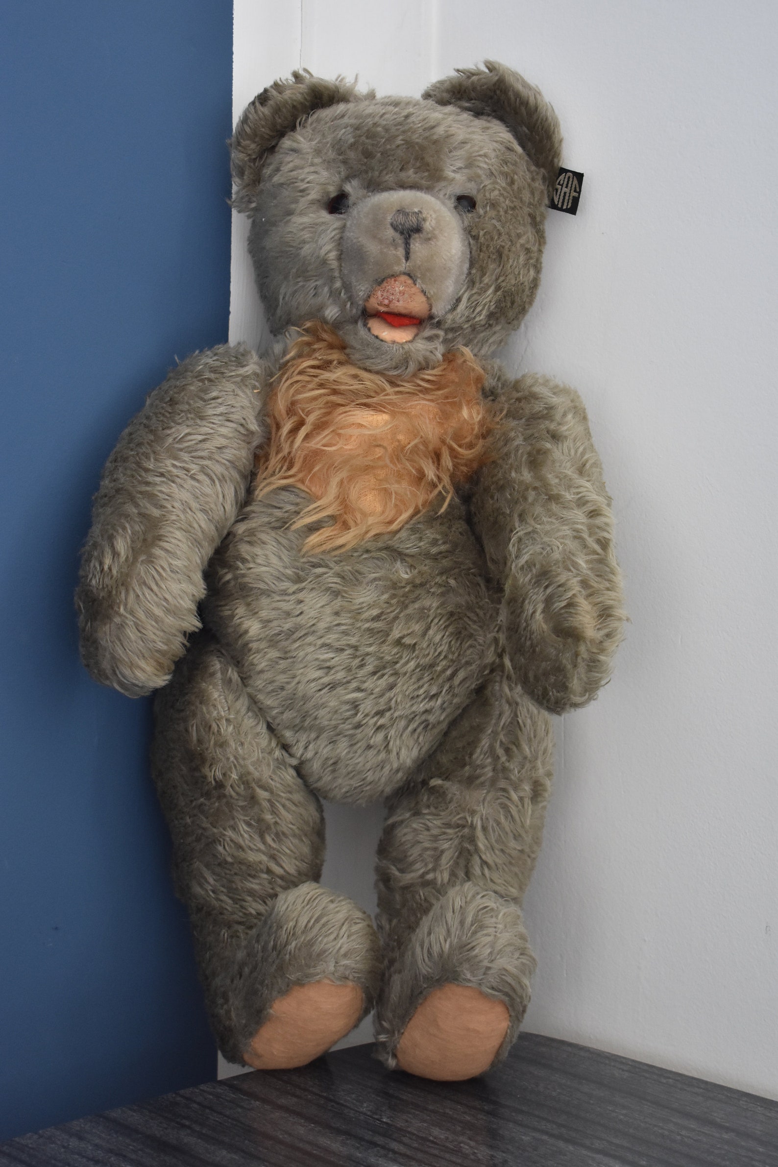 Vintage AUSTRIAN Teddy Bear by SAF / Antique Straw Stuffed Teddy Bear ...