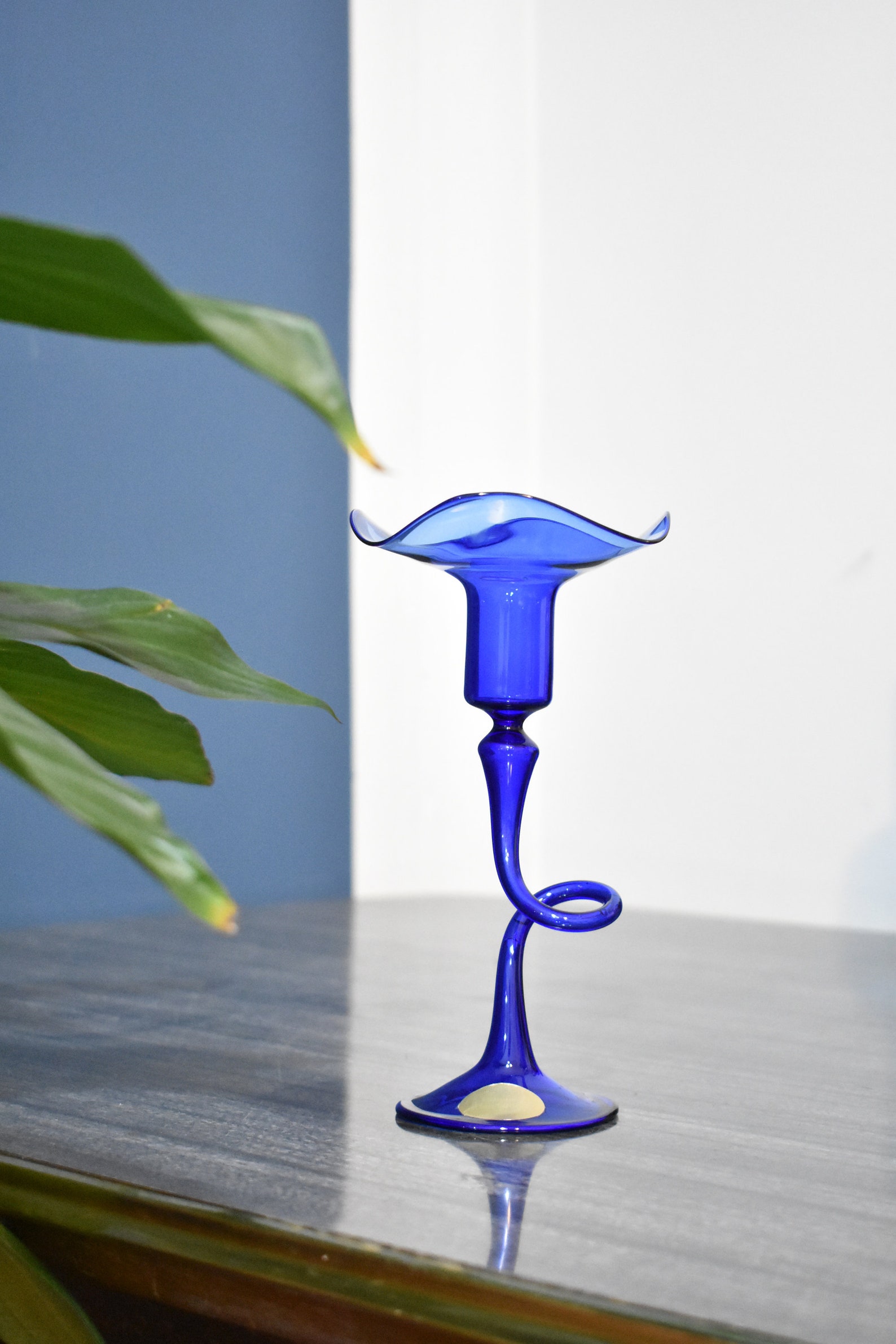 Vintage Lauscha Blue Glass Rose / Blown Glass /made in East - Etsy