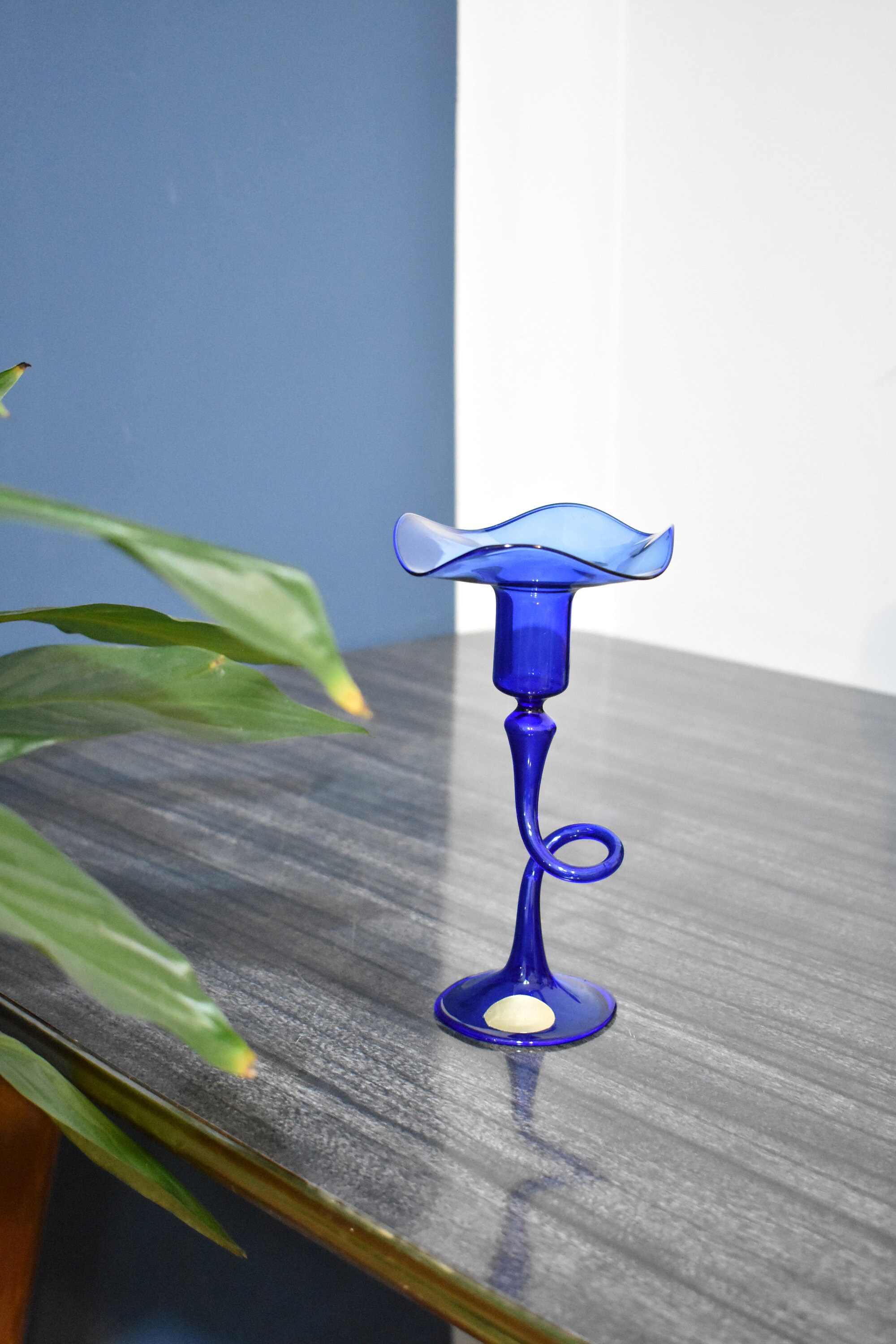 Vintage Lauscha Blue Glass Rose / Blown Glass /made in East - Etsy