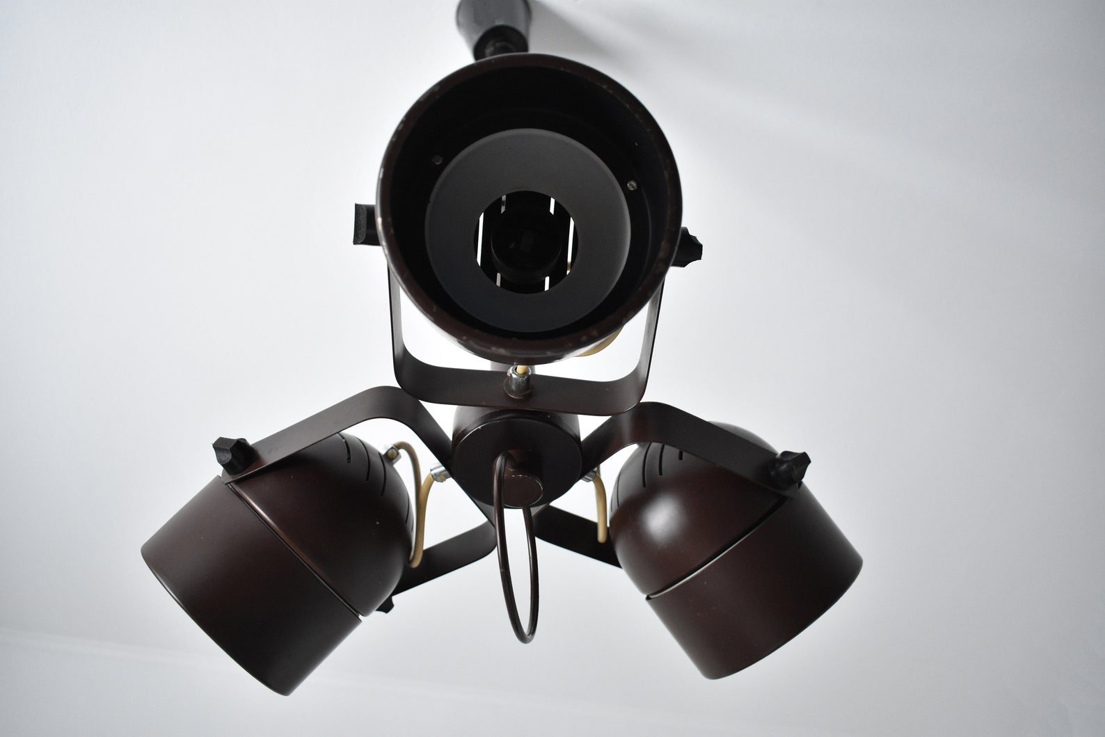 Brown Space Age Pull Down Lamp With Three Adjustable | Etsy