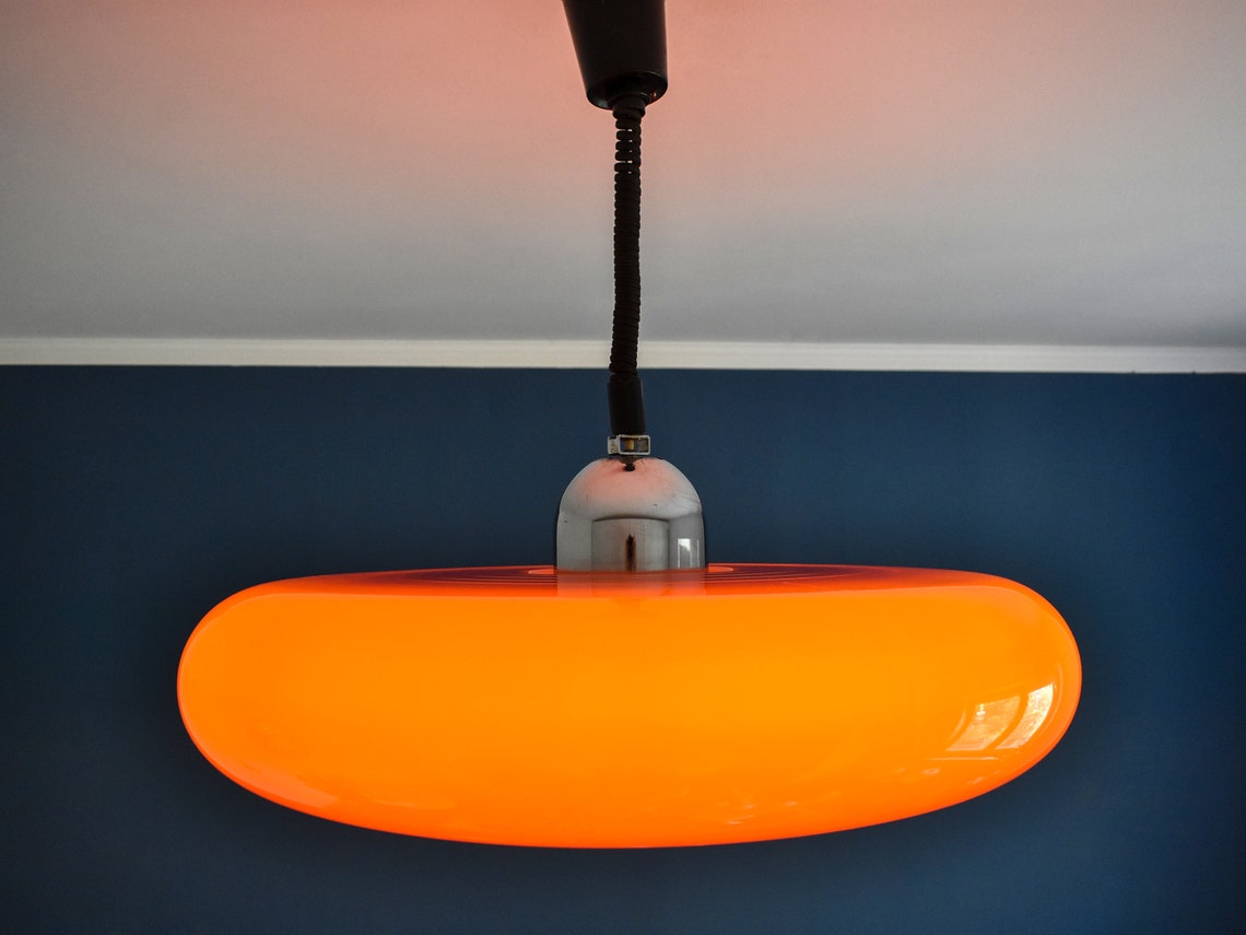 Huge and Very Rare Orange Space Age Ceiling Light by Harvey - Etsy