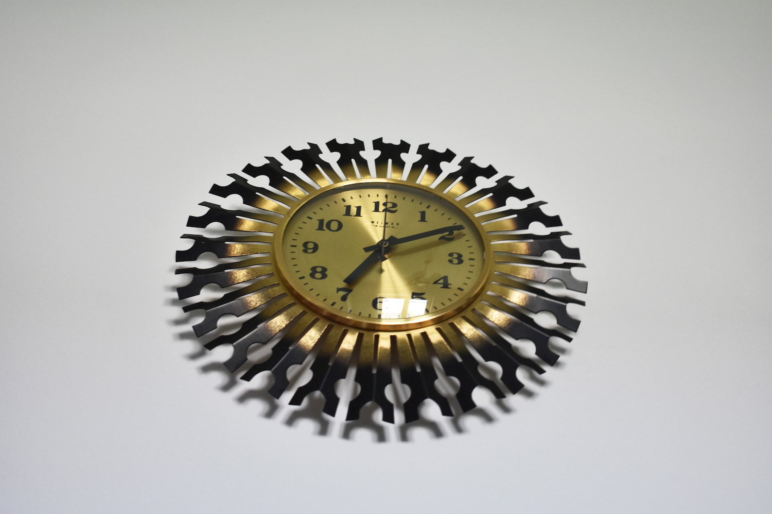 Vintage Weimar Quartz Sunburst Wall Clock - West Germany 70s - Etsy