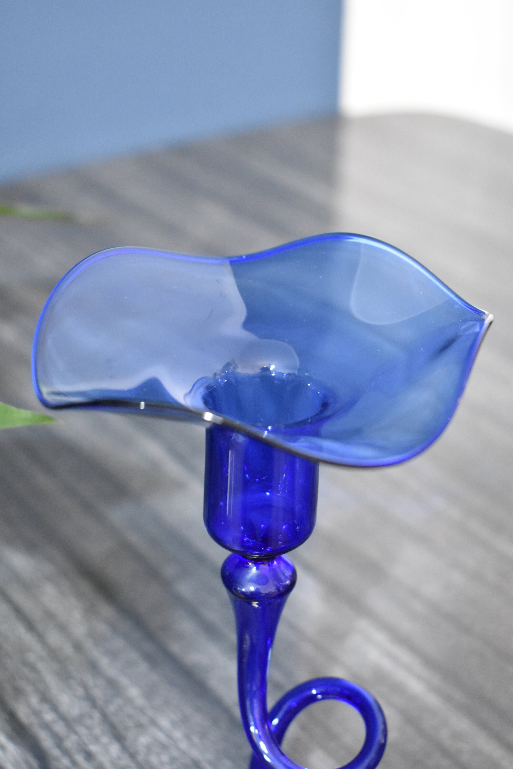 Vintage Lauscha Blue Glass Rose / Blown Glass /made in East - Etsy