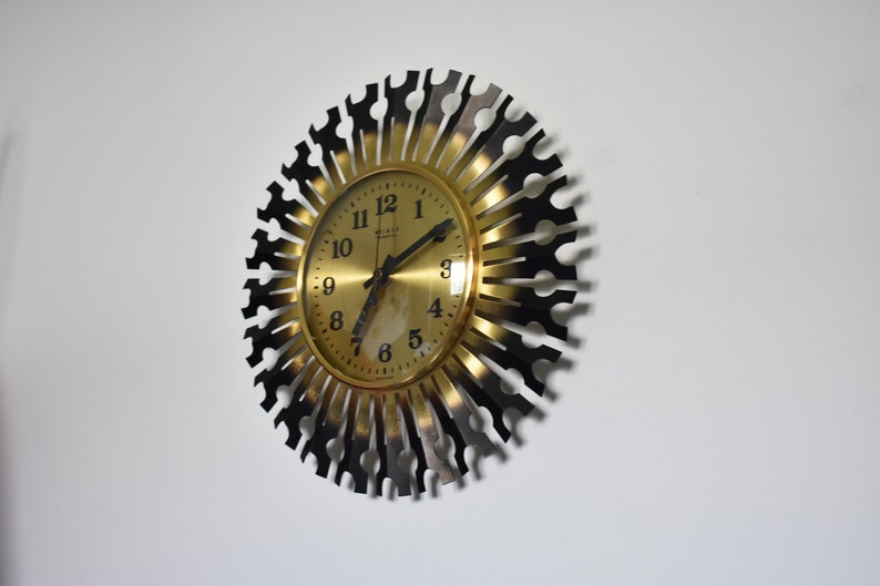 Midcentury Sunburst Wall Clock Made in West Germany / Weimar - Etsy