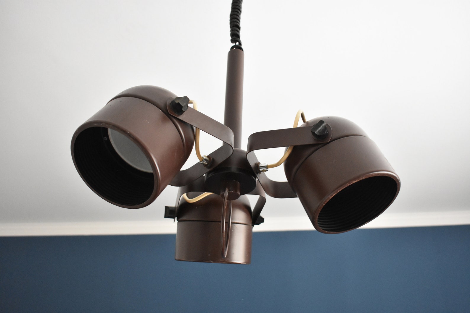 Brown Space Age Pull Down Lamp With Three Adjustable | Etsy