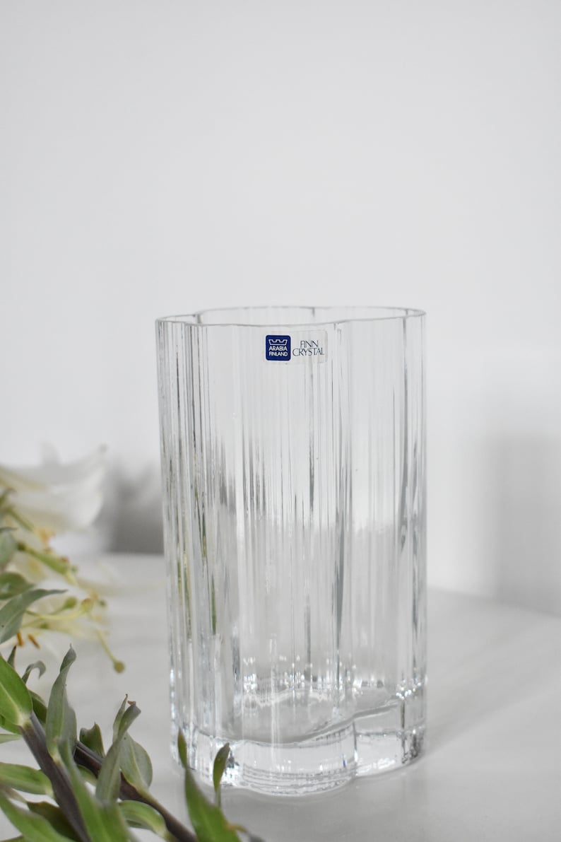 CUMULUS Crystal Glass Vase by Arabia Finland / Finn Crystal - Etsy UK
