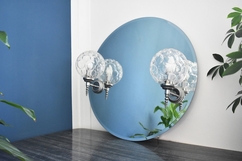 Mid Century Round Wall Mirror by FLABEG Germany / Illuminated - Etsy