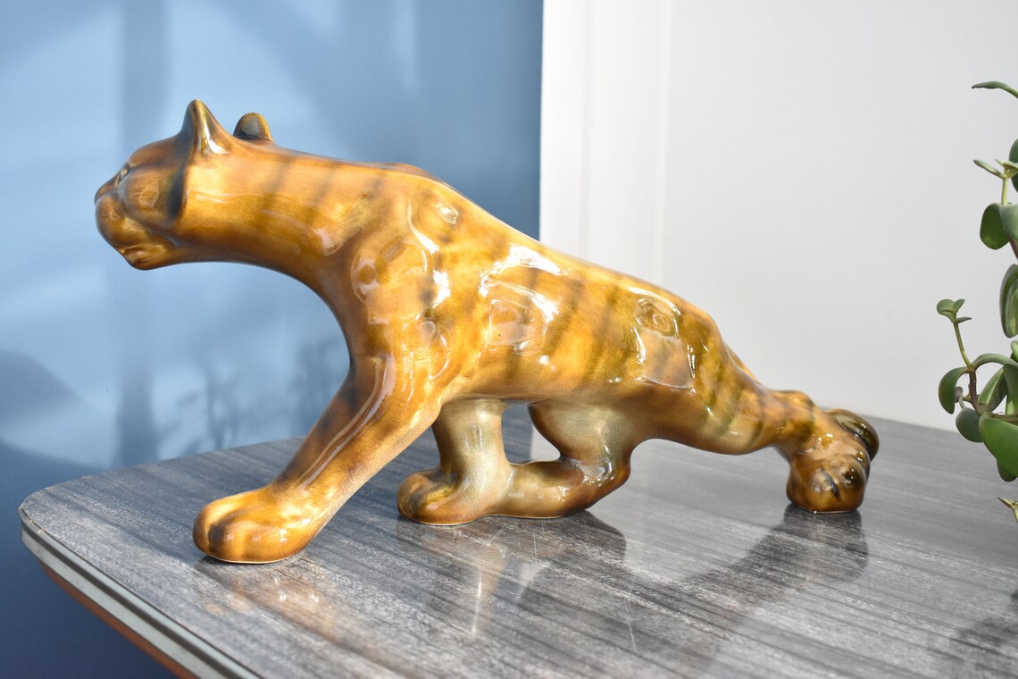 Vintage Ceramic Tiger / Large Vintage Tiger Figure / Tiger | Etsy